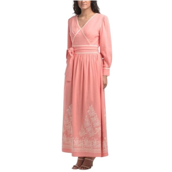 Solitaire | Dresses | Solitaire Linen Blend Long Sleeve Embroidered ...